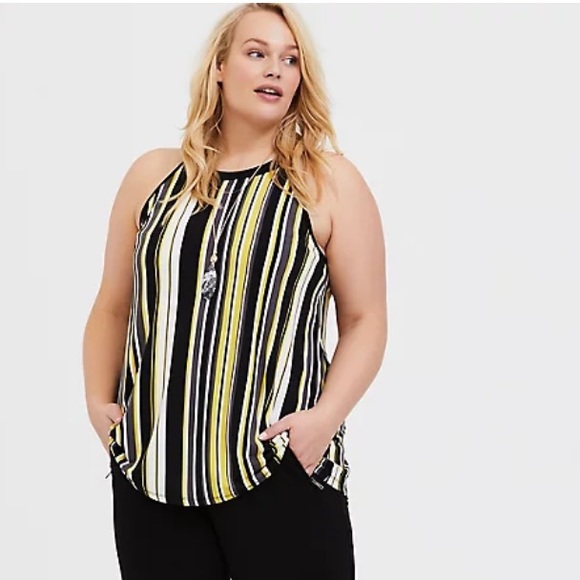 torrid | Tops | Torrid Multi Stripe Studio Knit Goddess Tank Yellow ...